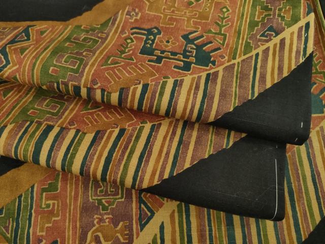 平和屋着物●上質な小紋　紬地　有栖川文様　正絹　逸品　未使用　AABC5651ck