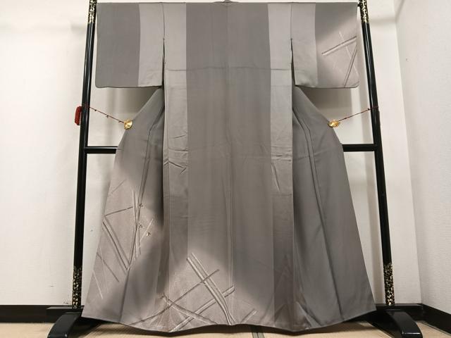 平和屋着物●訪問着　刺繍　幾何学文様　暈し染め　金糸　正絹　逸品　AABC6004ph