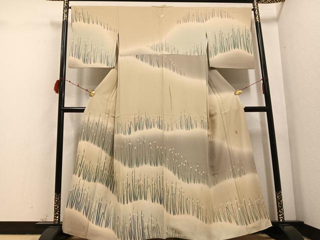 平和屋着物●十日町　加賀草木友禅の第一人者　田村哲彦　訪問着　草花文　暈し染め　正絹　逸品　AABC6017ph