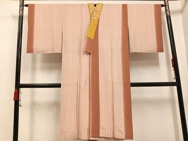 平和屋着物●長襦袢　無双仕立て　間道　半衿刺繍　正絹　逸品　AABC6019ph