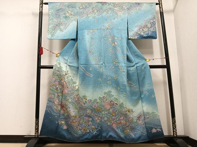 平和屋着物●訪問着　辻が花　絞り　暈し染め　金彩　正絹　逸品　AABC6026ph