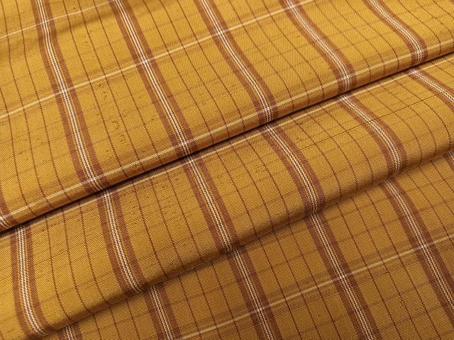 平和屋着物●無形文化財　本場黄八丈　近藤傳　草木染　手織　紬　格子　正絹　逸品　AABC6043ph