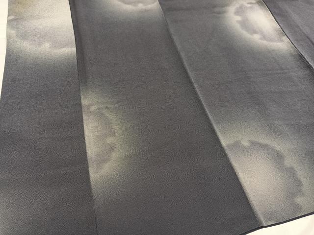 平和屋着物○上質な小紋 雪輪文 暈し染め 金彩 鬼しぼ縮緬