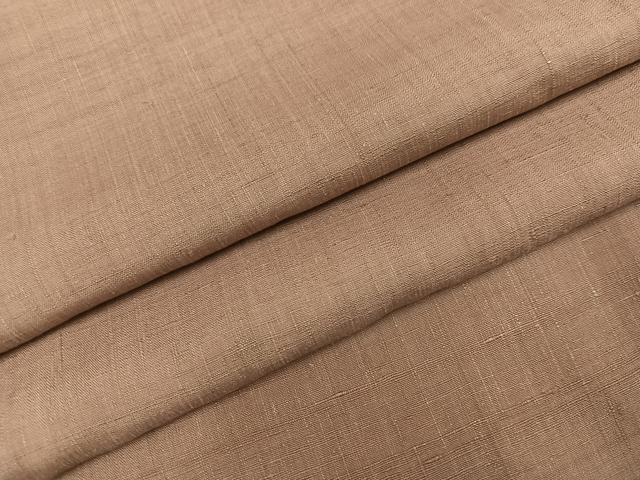 平和屋着物●本場結城紬　重要無形文化財　色無地　赤白橡色　正絹　逸品　AABC6049ph