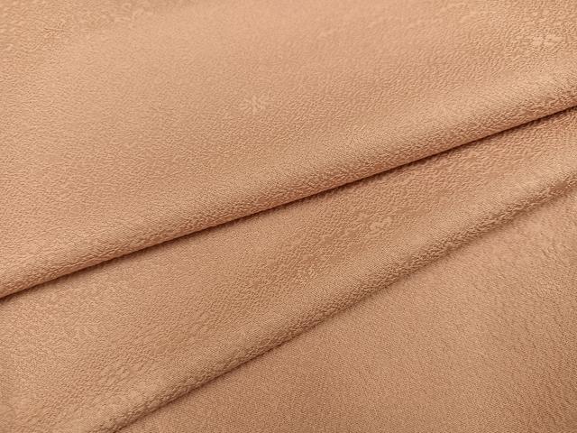 平和屋着物●上質な色無地　草花地紋　水柿色　正絹　逸品　未使用　AABC6052ph