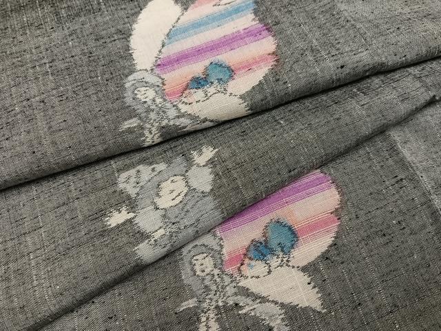 平和屋着物●上質な紬　妖精　コロボックル　正絹　逸品　未使用　AABC6065ph