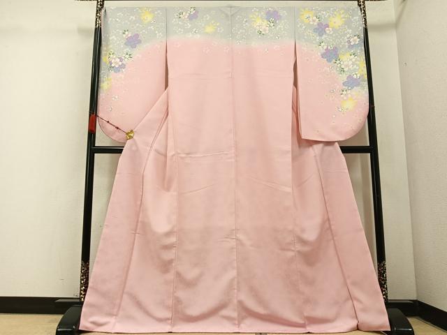 平和屋着物●小振袖　二尺袖　舞桜文　洗える着物　AABC6076ph