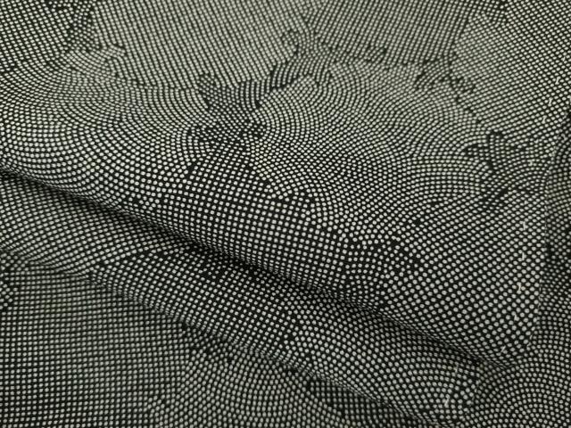 平和屋着物●江戸小紋　雪輪尽くし　黒地　正絹　逸品　AABC6085ck