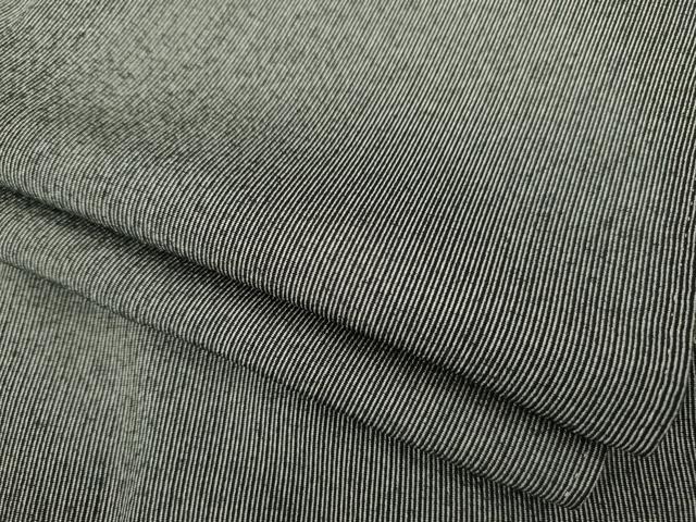 平和屋着物●江戸小紋　お召地　万筋　白色×黒色　黒地　ロング丈　正絹　逸品　AABC6094ck