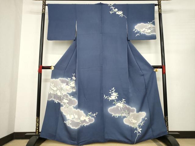 平和屋着物●訪問着　友禅　雲重ね花文　暈し染め　正絹　逸品　AABC6100ck