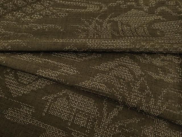 平和屋着物●結城紬　80亀甲　流水風景文　正絹　逸品　未使用　AABC6107ck