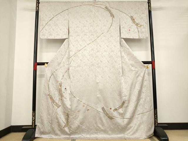 平和屋着物●訪問着　絞り　刺繍　短冊花宝尽くし　金彩　ロング丈　正絹　逸品　AABC6111ck