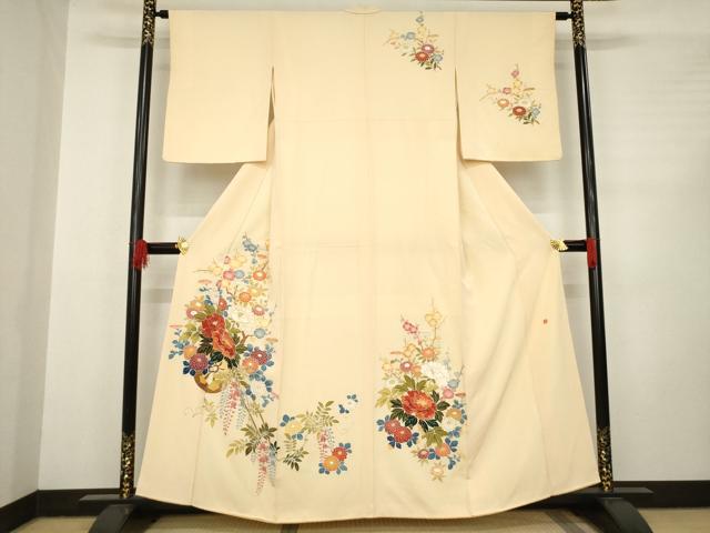 平和屋着物●訪問着　友禅　作家物　花車文　正絹　逸品　AABC6112ck