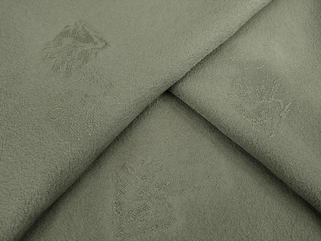 平和屋着物●上質な色無地　色紙兎花地紋　海松茶色　正絹　逸品　未使用　AABC6142ck