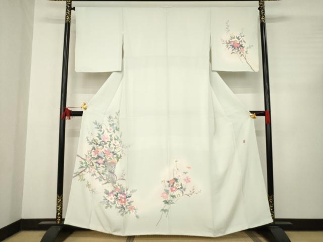 平和屋着物●本加賀友禅作家　岡本幸治　訪問着　枝花文　暈し染め　正絹　逸品　未使用　AABC6152ck