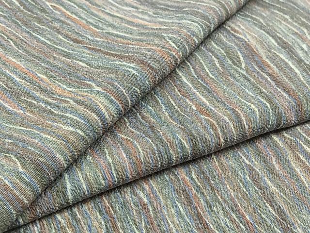 平和屋着物▽洗える最高級着物　＜英＞はなぶさ謹製　小紋　単衣　よろけ縞　洗える着物　AABC6784jh