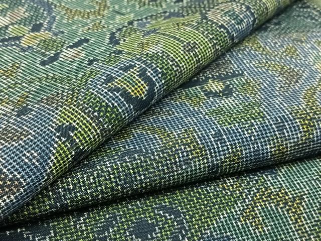 平和屋着物▽本場大島紬　単衣　草花文　正絹　逸品　AABC6792jh