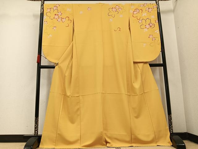 平和屋着物●小振袖　二尺袖　舞桜　洗える着物　AABC6821ph