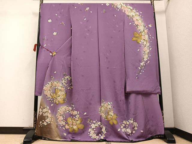 平和屋着物●ファッションブランド hiromichi nakano ヒロミチナカノ 振袖 桜  暈し染め 金彩 上代38万円 仮絵羽  逸品 未使用 AABC6868ph