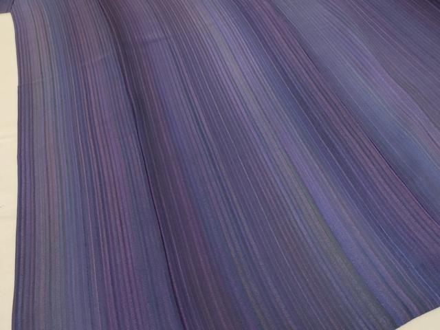 平和屋着物▽上質な小紋 単衣 縞 正絹 逸品 AABC6897jd