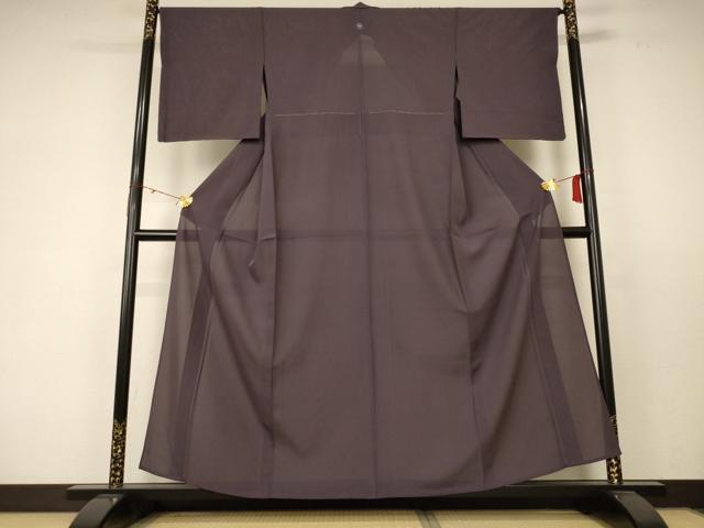 平和屋着物＊夏物　色無地　絽　葡萄鼠色　正絹　逸品　未使用　AABC6907jd