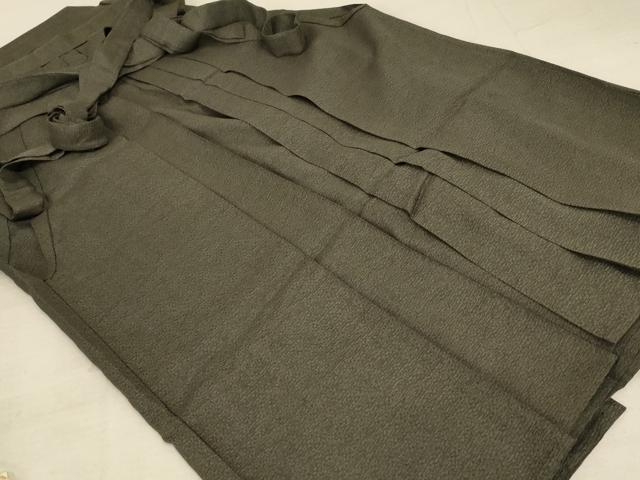 平和屋着物＊夏物　男性　馬乗り袴　藍媚茶色　正絹　逸品　AABC6915jd