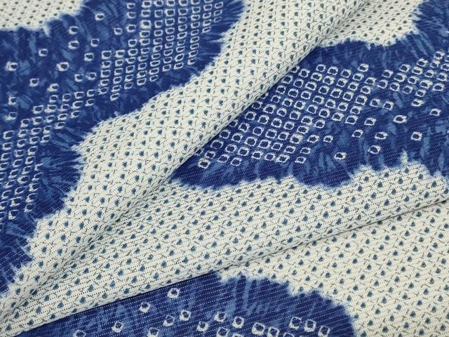 平和屋着物＊夏物　小紋　絽　雲取り文　洗える着物　未使用　AABC6918jd