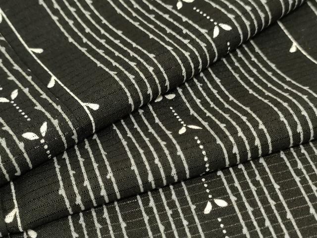 平和屋着物＊夏物　小紋　絽　枝葉間道　洗える着物　AABC6921jd