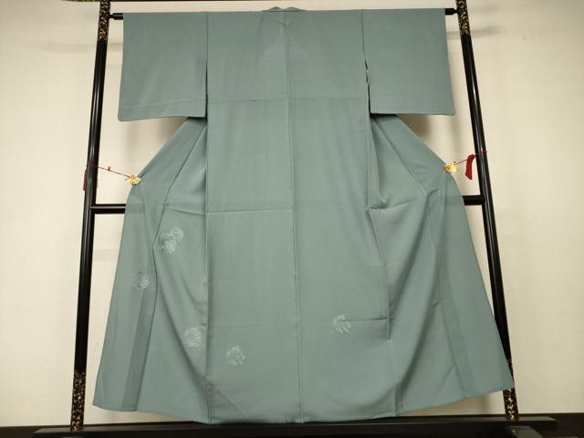 平和屋着物＊夏物　無地絵羽訪問着　絽　中国三大刺繍　汕頭刺繍　スワトウ刺繍　深川鼠色　正絹　逸品　AABC6924jd