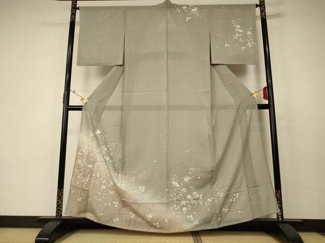 平和屋着物＊夏物　訪問着　絽　草花文　暈し染め　正絹　逸品　AABC6934jd