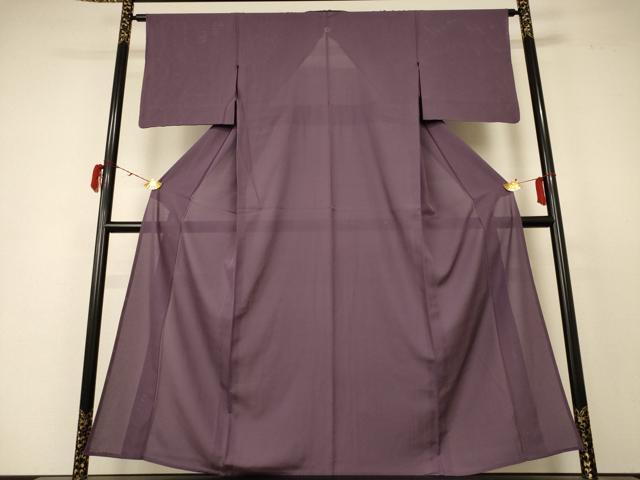 平和屋着物＊夏物　色無地　絽　濃色　正絹　逸品　AABC6944jd