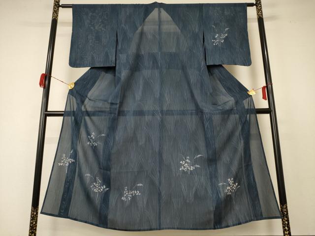 平和屋着物＊夏物　訪問着　絽　手描き　草葉文　正絹　逸品　未使用　AABC6945jd