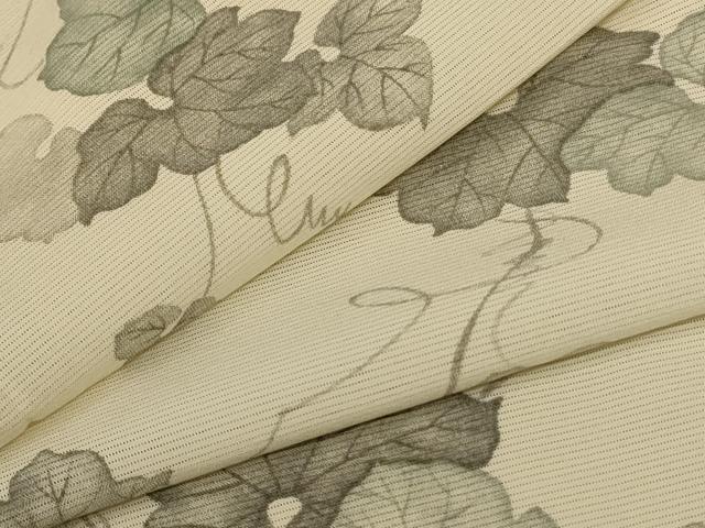 平和屋着物＊夏物　小紋　絽　蔦の葉文　正絹　逸品　AABC6949jd