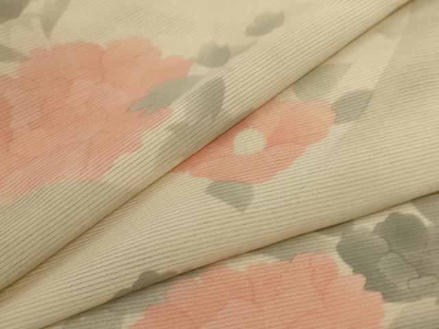 平和屋着物＊夏物　小紋　絽　草花文　正絹　逸品　AABC6965jd