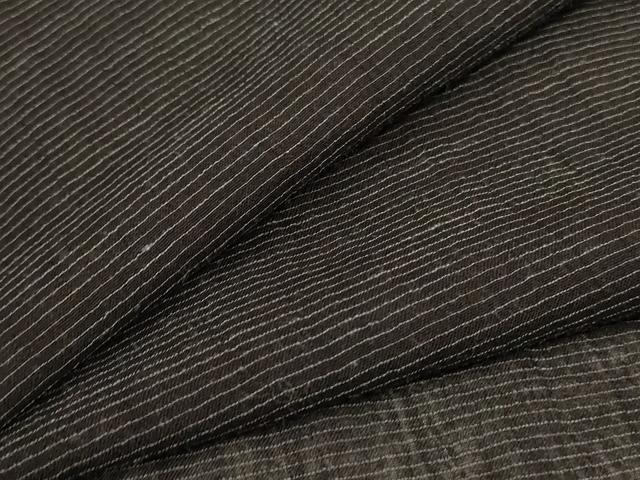 平和屋着物＊夏物　男性　紗紬　横縞　正絹　逸品　AABC6968jd