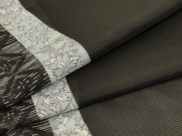 平和屋着物＊夏物　小紋　絽　花間道　洗える着物　AABC6976jd