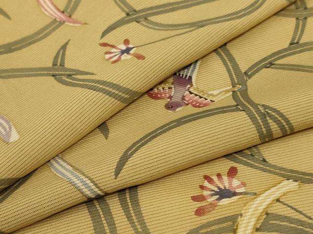 平和屋着物＊夏物　小紋　絽　型染め　花鳥文　正絹　逸品　AABC6979jd