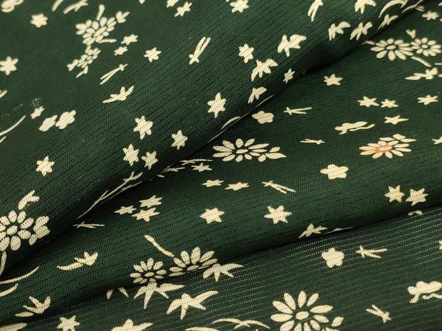 平和屋着物＊夏物　小紋　絽　草花文　正絹　逸品　AABC6994jd