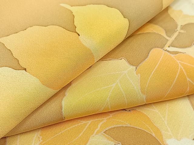 平和屋着物▽上質な小紋　単衣　枝花文　正絹　逸品　AABC7481jh