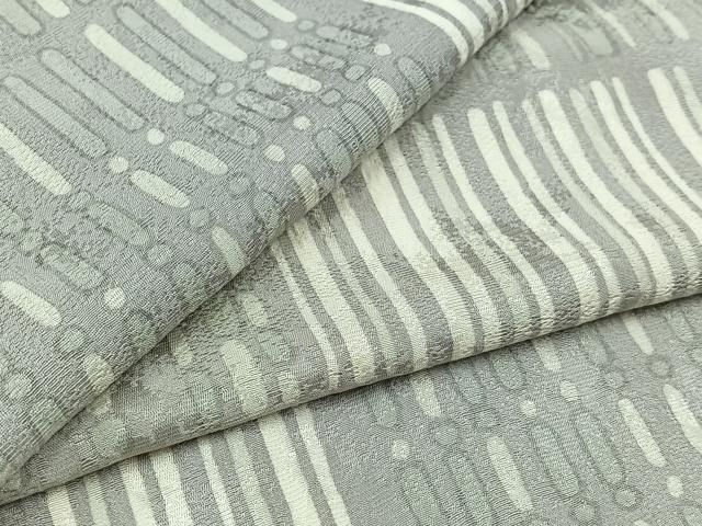 平和屋着物▽上質な小紋　単衣　横段文　正絹　逸品　AABC7487jh