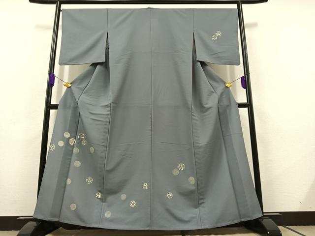 平和屋着物▽訪問着　単衣　花丸文　洗える着物　AABC7499jh