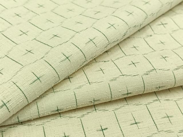 平和屋着物▽上質な紬　単衣　亀甲文　正絹　逸品　AABC7518jh