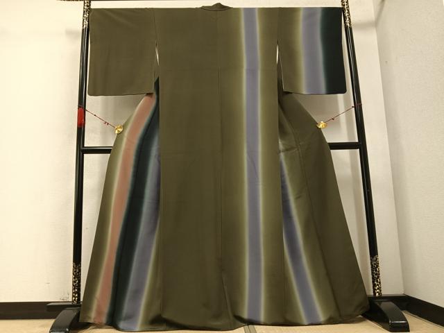 平和屋着物●訪問着　間道　暈し染め　正絹　逸品　AABC8007ph