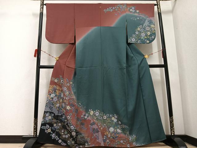 平和屋着物●訪問着　辻が花　暈し染め　金彩　正絹　逸品　AABC8026ph