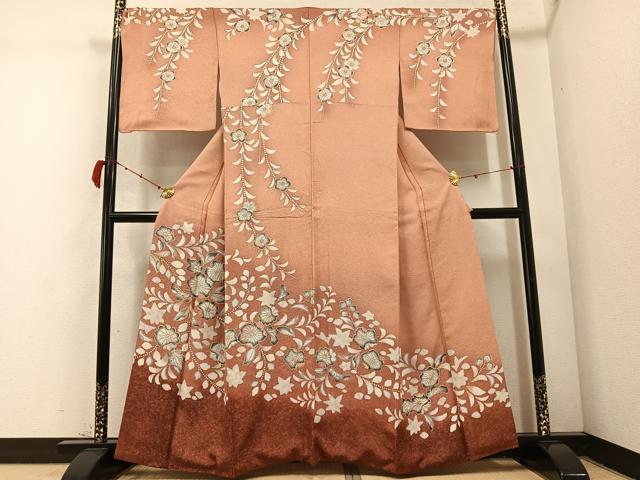 平和屋着物●訪問着　辻が花　絞り　暈し染め　正絹　逸品　AABC8030ph