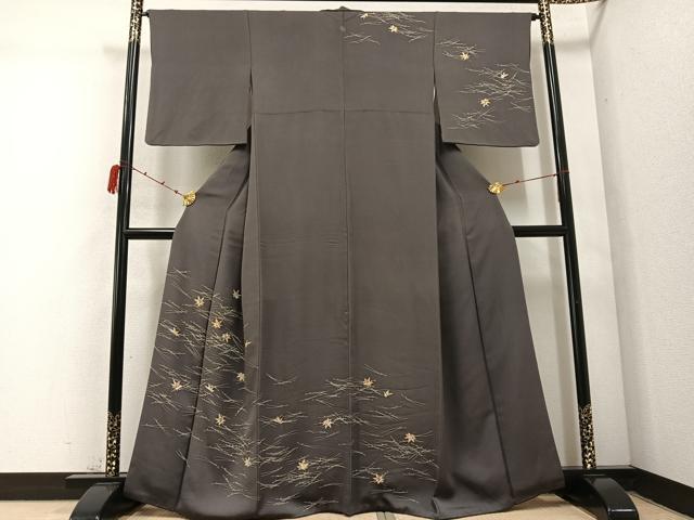 平和屋着物●訪問着　楓　松　正絹　逸品　AABC8044ph