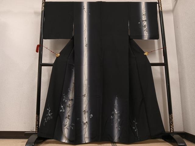 平和屋着物●訪問着　手描き　草花文　暈し染め　正絹　逸品　AABC8046ph