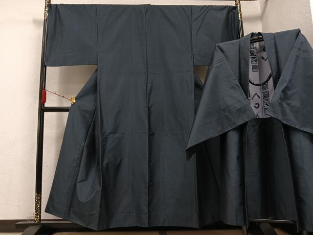 平和屋着物●男性　本場村山大島紬　アンサンブル　亀甲絣　正絹　逸品　AABC8061ph