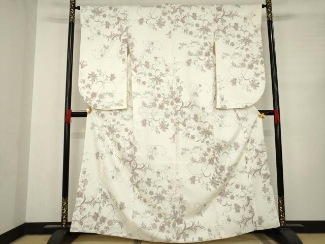 平和屋着物●小振袖　二尺袖　花唐草文　洗える着物　AABC8092ck