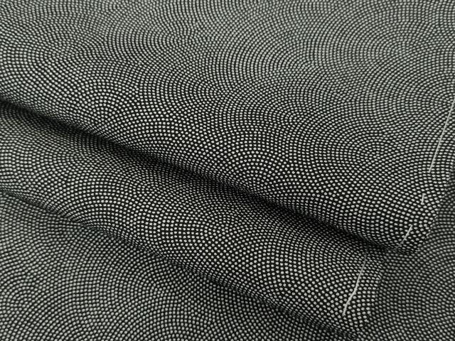 平和屋着物●江戸小紋　鮫小紋柄　黒地　正絹　逸品　AABC8110ck